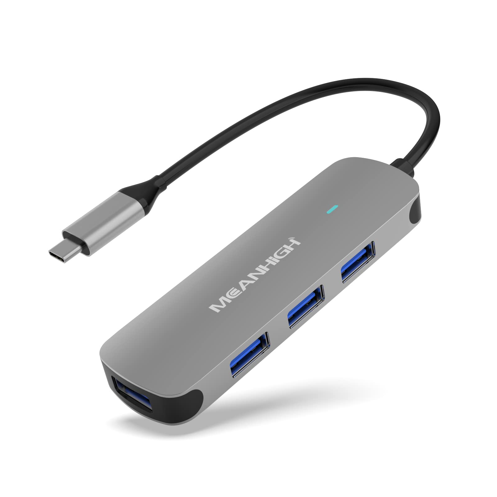 MEANHIGH USB C Hub 4-Port Type C 3.0 Adapter for Laptop USB Splitter USB C Docking Station Compatible with MacBook Mac Mini Surface Pro PS4 PC Flash Drive Mobile HDD