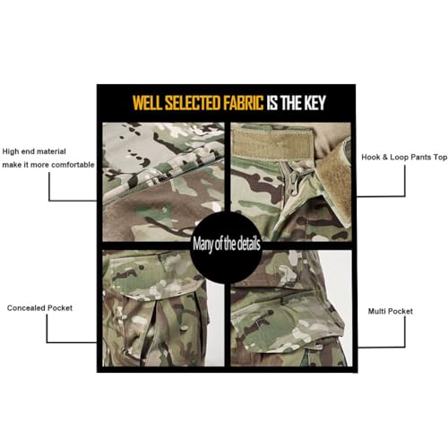 H World Shopping Military Army Tactical Airsoft Paintball Shooting Pants Combat Men Pants with Knee Pads BK (XL)