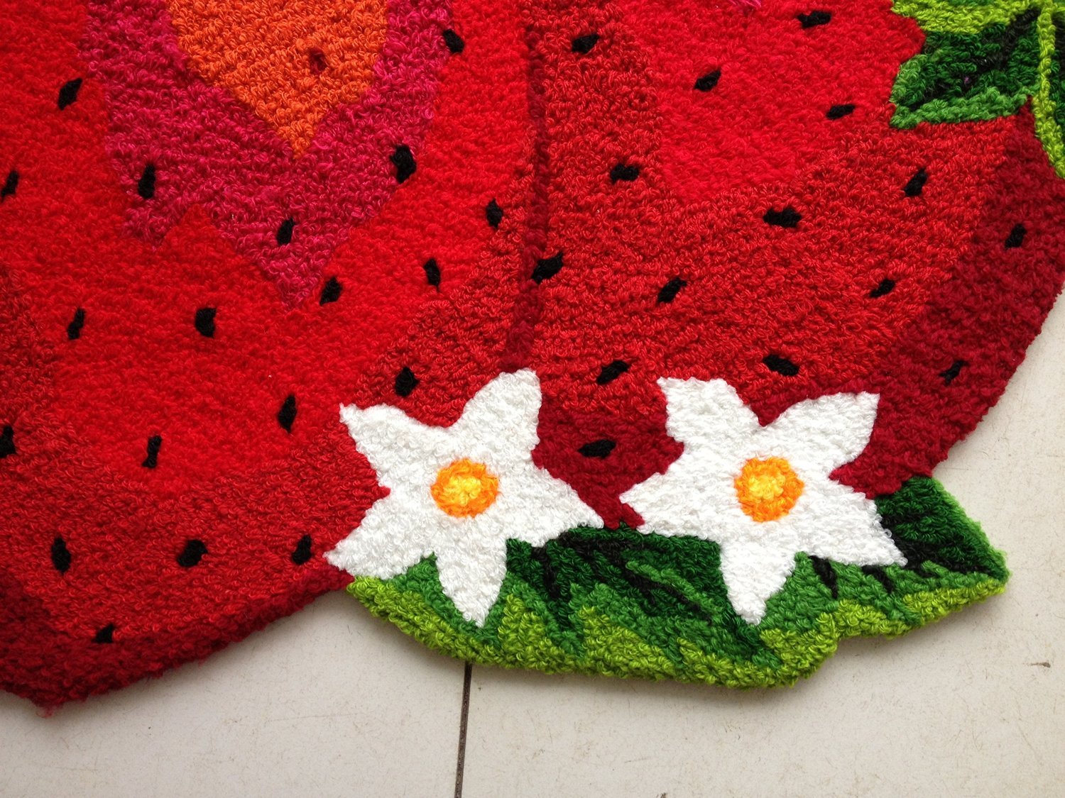 Newrara Strawberries Modern Shag Area Rugs Strawberries Mat Living Room Carpet Bedroom Rug for Children Play Solid Home Decorator Floor Rug and Carpets
