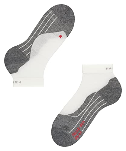FALKE Men's RU4 Endurance Short Running Socks, Quarter, Medium Cushion, Breathable Quick Dry, Organic Cotton, White (White-Mix 2020), 9-10, 1 Pair
