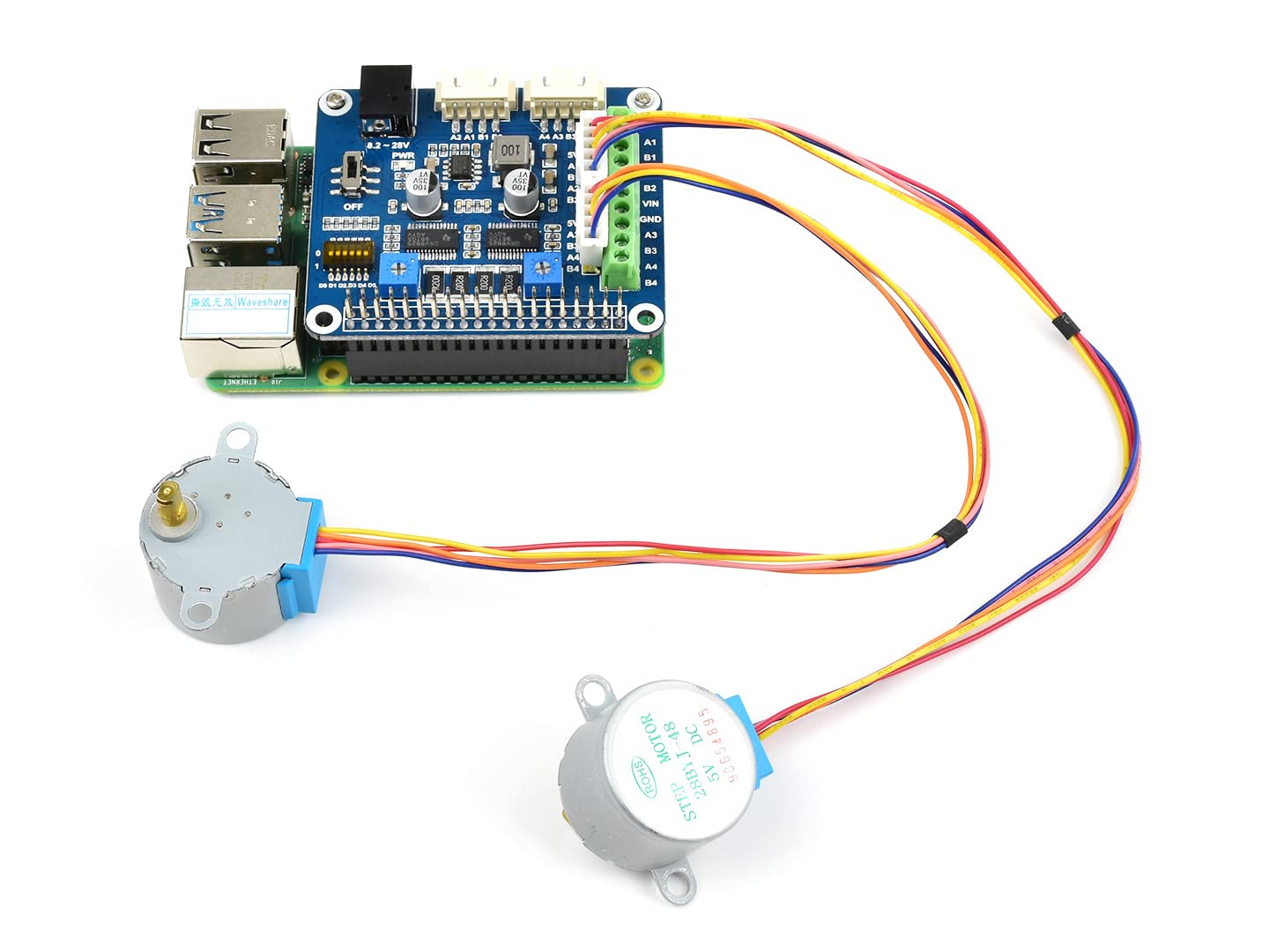 NGW-1pc Stepper Motor HAT Onboard Dual DRV8825 Motor Controller Drives Two Stepper Motors Up to 1/32 Microstepping Compatible with Raspberry Pi