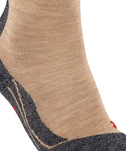 FALKE Men's TK2 Explore Hiking Socks, Mid Calf, Medium Padding, Athletic Sock, Breathable Quick Dry, Merino Wool, Beige (Nature Melange 4100), 6.5-8.5, 1 Pair