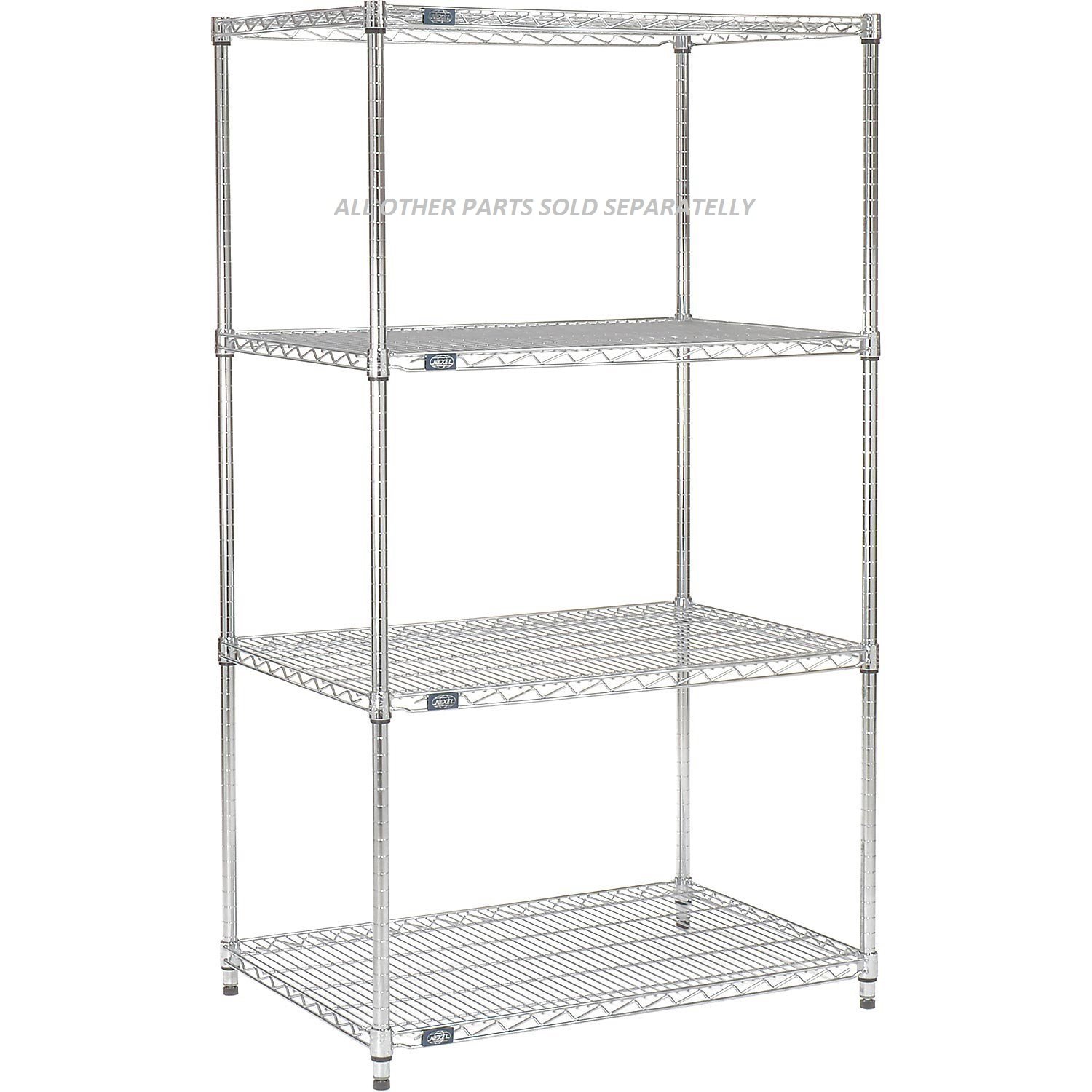 Nexel Additional Wire Shelf for Wire Shelving Units, 600-800 lb Capacity, 21" W x 24" L, Chrome Finish, (S2124C)