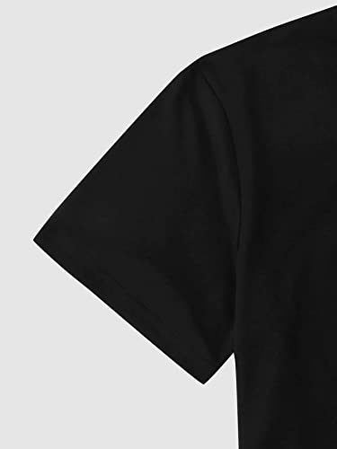 NIBHZ Two Piece Outfits for Men Men Letter & Eagle Print Tee & Sweatpants (Color : Black, Size : Medium)