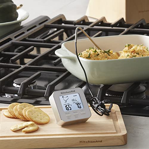 KitchenAid KQ906WH Programmable Wired Probe Thermometer White, Temperature Range: -40F to 482F/-40C to 250C, White