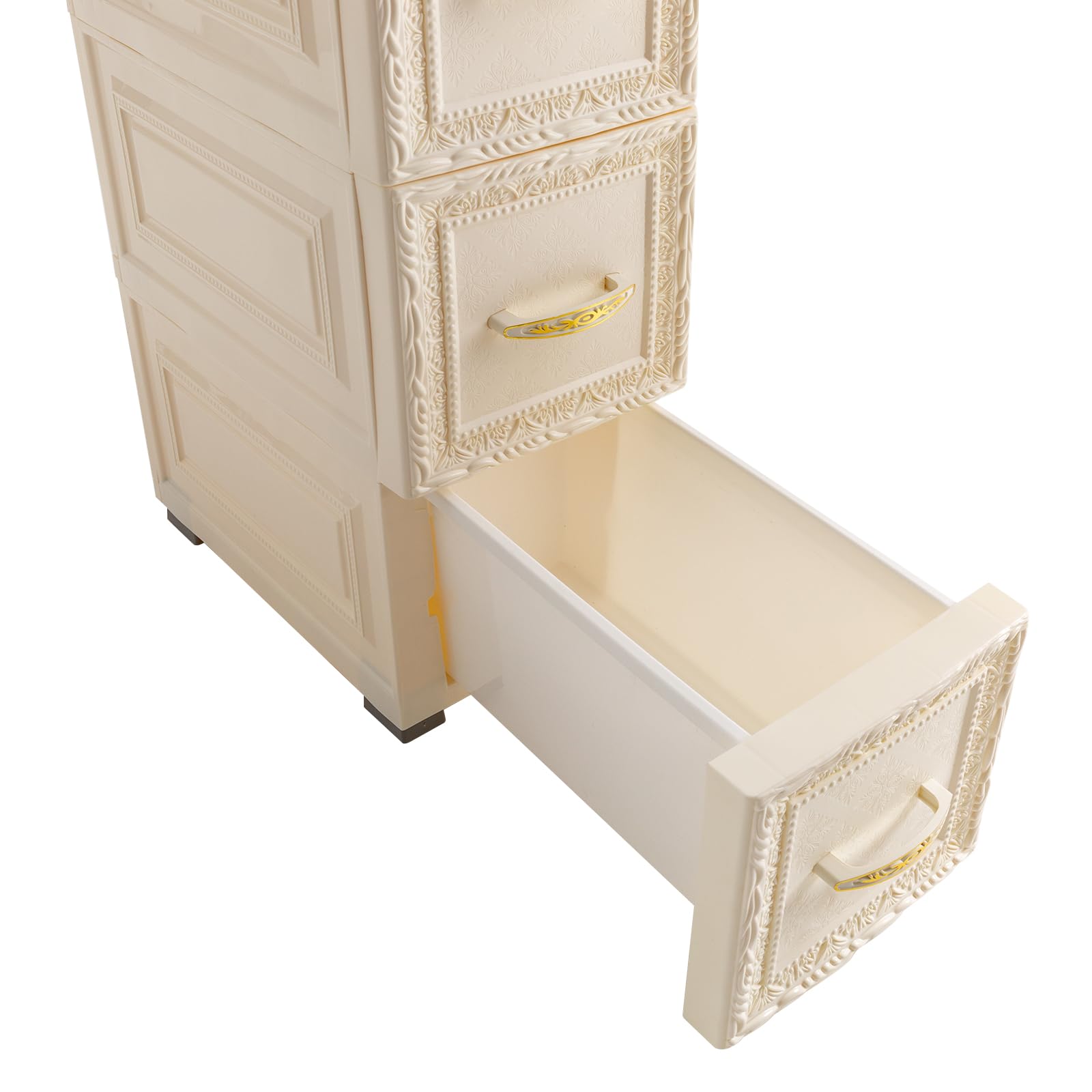 PIOJNYEN 7Tier Bathroom Floor Cabinet, Vertical Storage Unit with Drawers and Casters, Large Capacity Storage Tower Waterproof Toilet Paper Storage Cabinet for Small Spaces Gaps