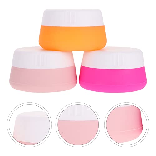 LEUYA 9 Pcs Silicone Cream Silicone Sample Jar Silicone Cosmetic Containers Empty Sample Jars Jars Travel Cosmetic