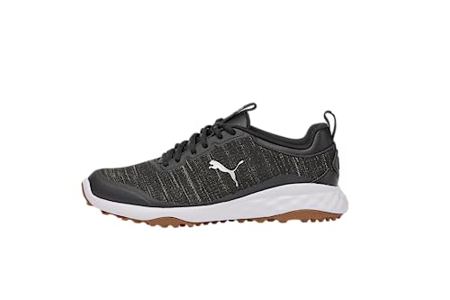 PUMA GOLF Men's Fusion PRO Golf Shoe, Puma Black-Puma Silver, 10.5