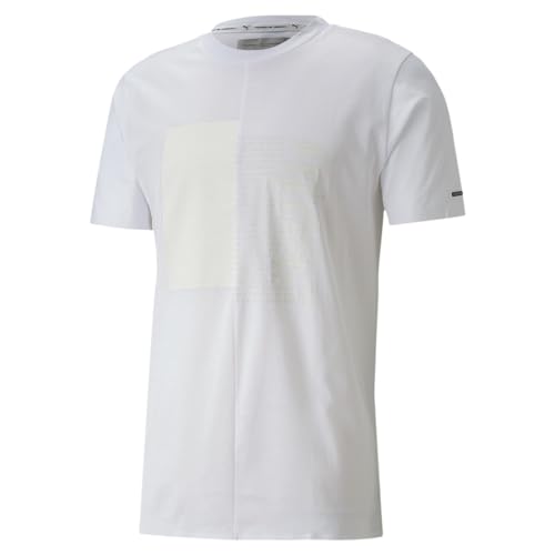 PUMA Mens Porsche Design Graphic Crew Neck Athletic Tops Casual Comfort Technology - White - Size S