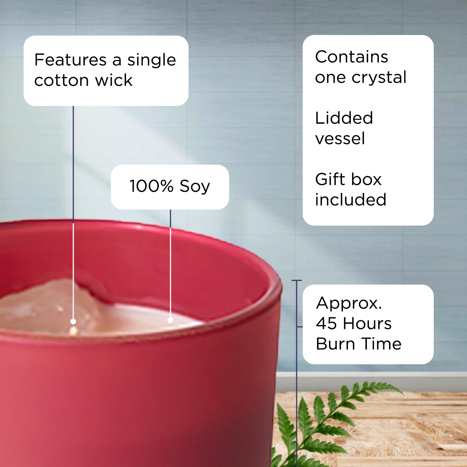 Jill & Ally Blessed Crystal Manifestation Candle with Lid - Harvest Moon Scented with Blue Agate, 100% Soy, 45 Hours Burn Time, Relaxing Aromatherapy for Meditation and Positive Energy
