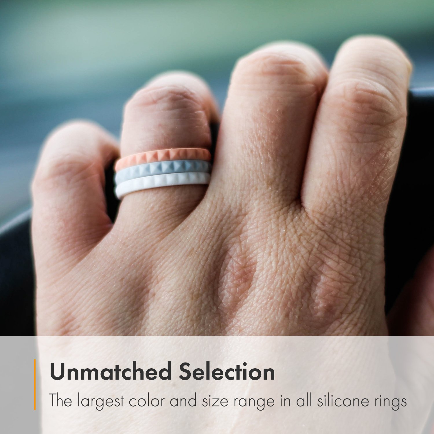 Enso Rings Pyramid Stackable Silicone Ring | The Premium Fashion Forward Silicone Ring | Hypoallergenic Medical Grade Silicone | Commit To What You Love (Plum Purple, 4)