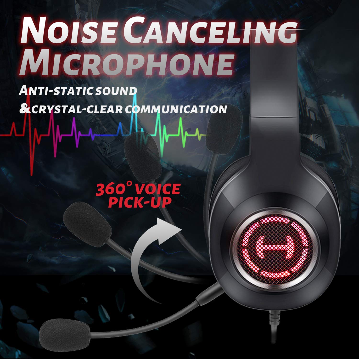 Edifier G2II Gaming Headset for PC PS4 USB Wired Gaming Headphones with 7.1 Surround Sound with Noise Canceling Microphone and RGB Light 50mm Driver Compatible with Mac Desktop PC Black