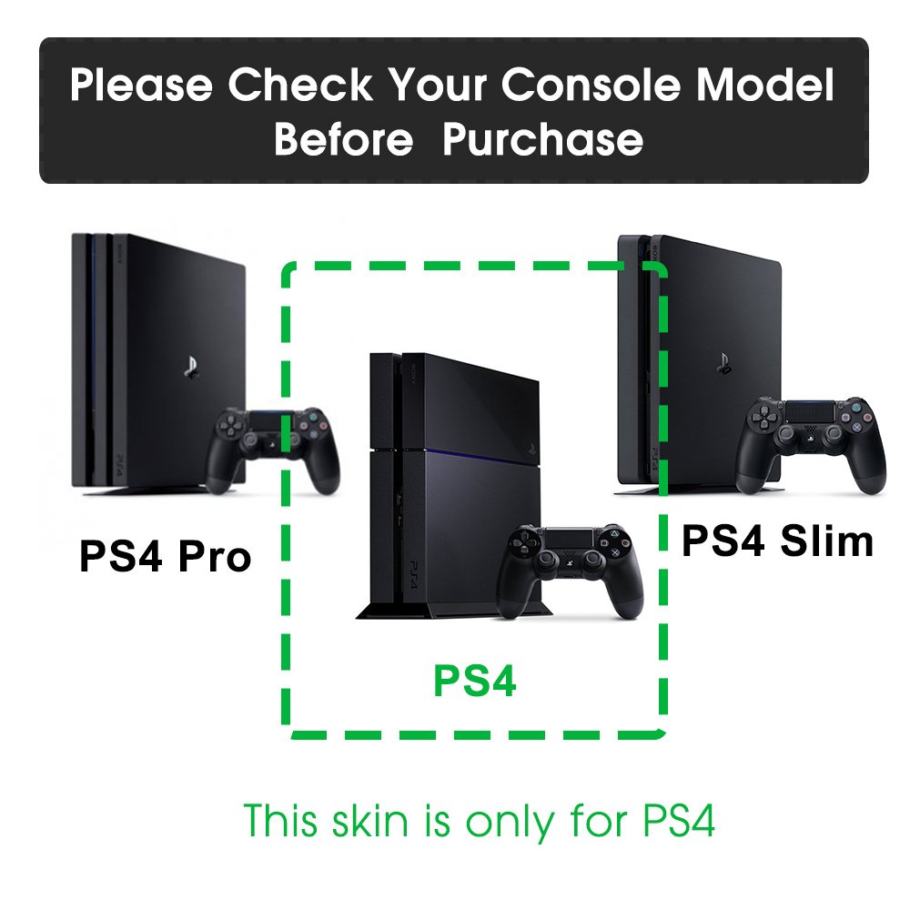 eSeeking Whole Body Vinyl Skin Sticker Decal Cover for PS4 Console and 2PCS Controllers Skins Cool Cat