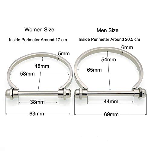 Globalwells Stainless Steel D Shape Bar Bracelet Screw Shackle Horseshoe Novelty Fashion Bangle Cuff, Unisex