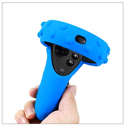 Esimen Controller Skin for Oculus Quest Rift S Premium GelPremium Gel Shell Silicone Grip Covers Protection Covers Featuring Low-Profile Friction Studs (Set of 2) (Blue)