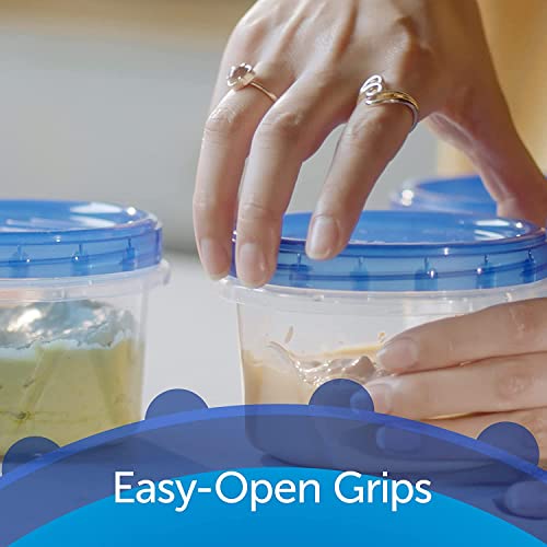 Ziploc Twist N Loc Food Storage Meal Prep Containers Reusable For Kitchen Organization, Dishwasher Safe, Medium Round, 4 Count (Pack of 2)