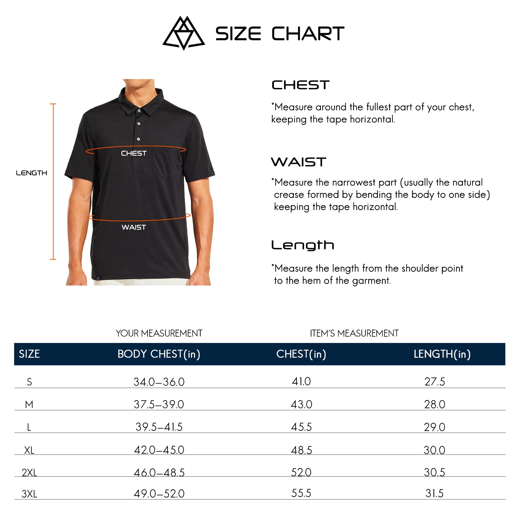 Haimont Mens Golf Shirt with Pocket Dry Fit Short Sleeve Collared Polo Shirts Lightweight Casual Black,L