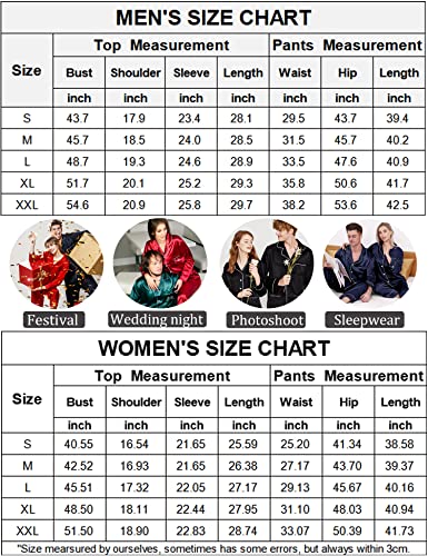 SWOMOG Womens Silk Satin Pajamas Long Sleeve Loungewear Two-piece Sleepwear Button Down Pj Set Black