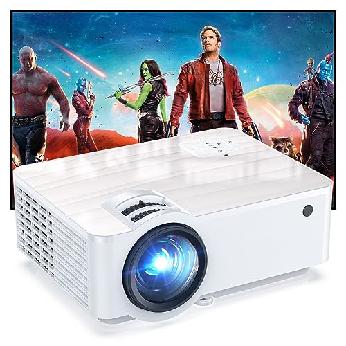GROVIEW WiFi Projector, Upgraded 8500 Lux Wireless Projector, outdoor Projector with 240'' Display, Built-in HiFi Speakers, Compatible with iPhone/Android/TV Stick/HDMI/VGA/USB/TV Box/Laptop/DVD/PS4