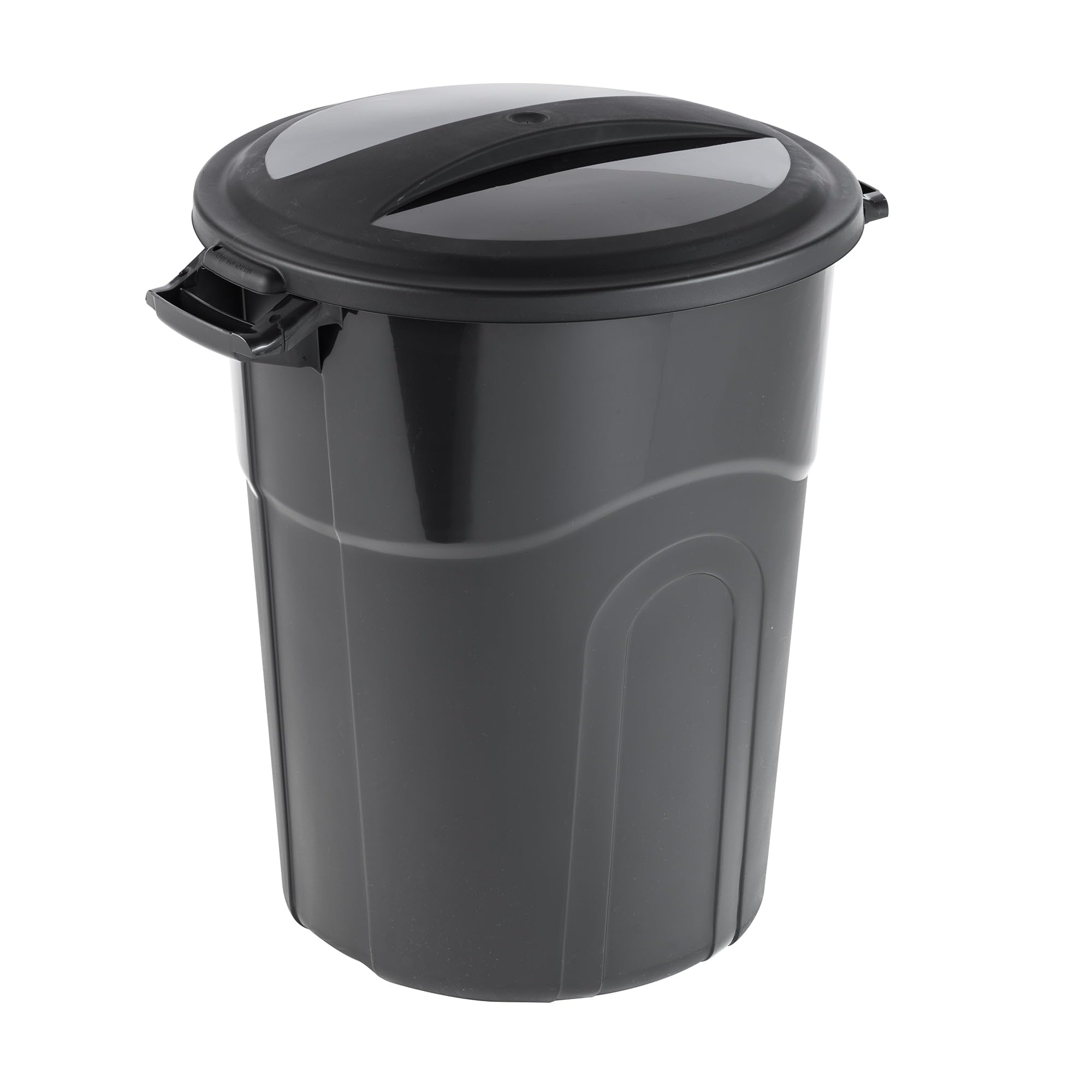LFWCZS 20 Gallon Heavy Duty Plastic Garbage Can, Included Lid, Black, TC-20GL