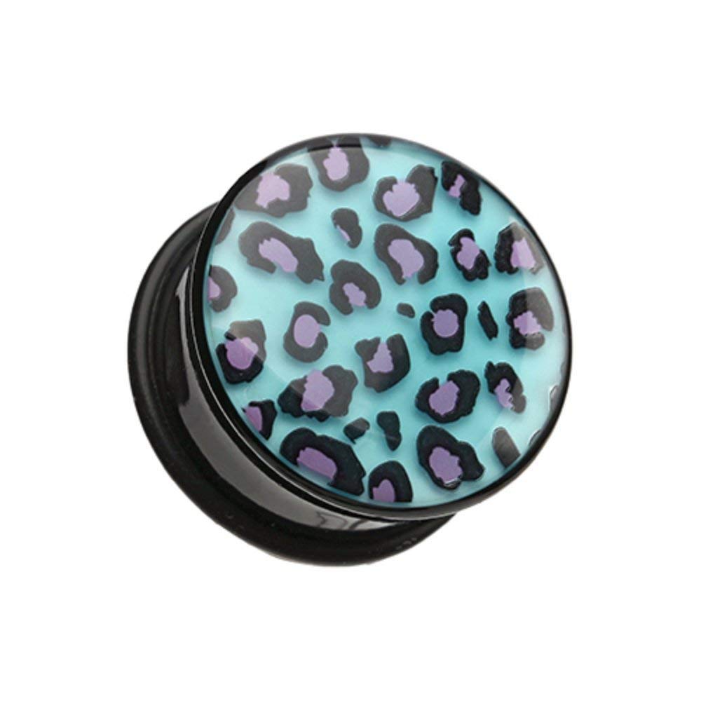 Glow in The Dark Cheetah Print Single Flared Ear Gauge Plug (2 GA (6.5mm))