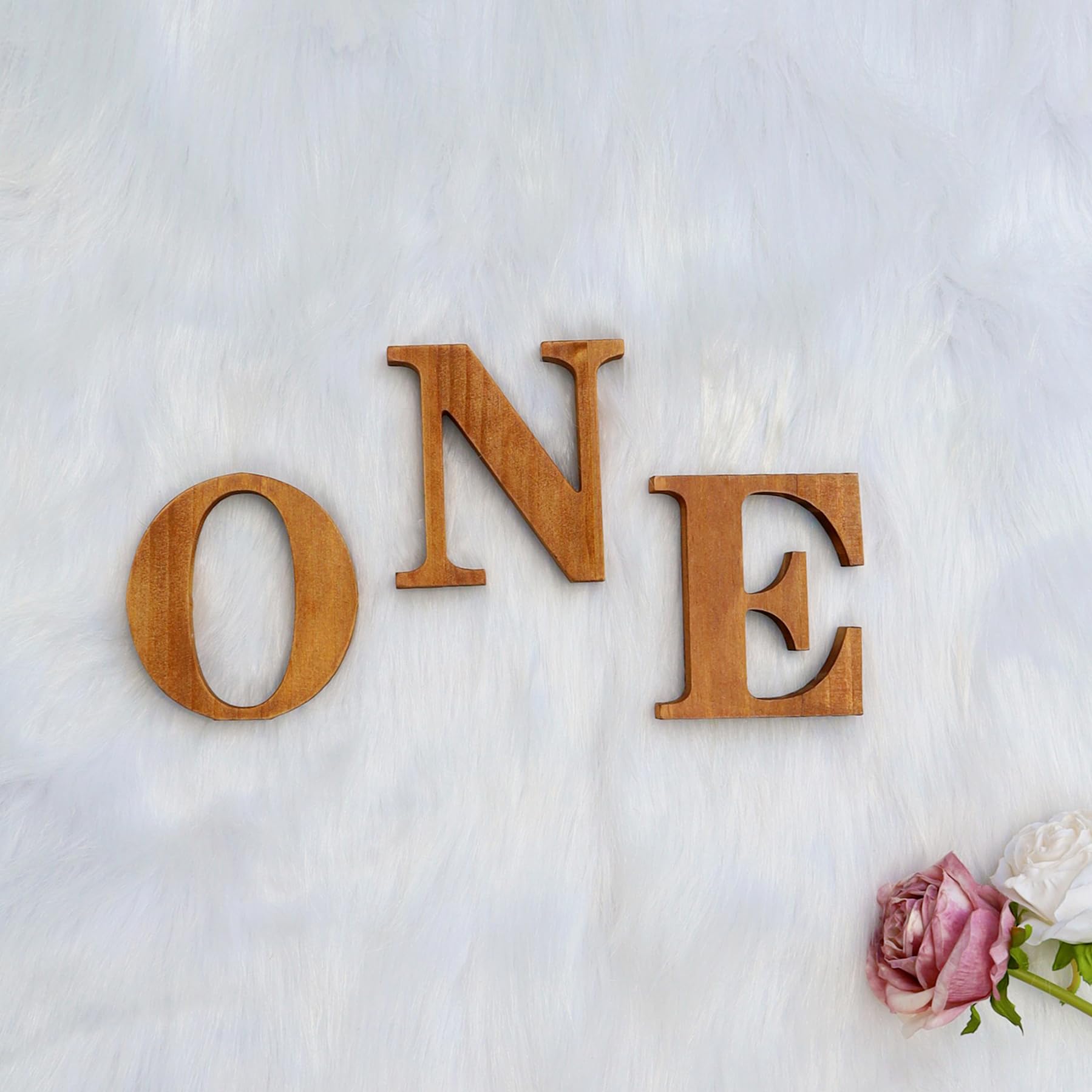 Small Wooden ONE Letters for Rustic 1st Birthday Decorations Wood ONE Sign Table Centerpieces Gender Neutral First Birthday Party Supplies