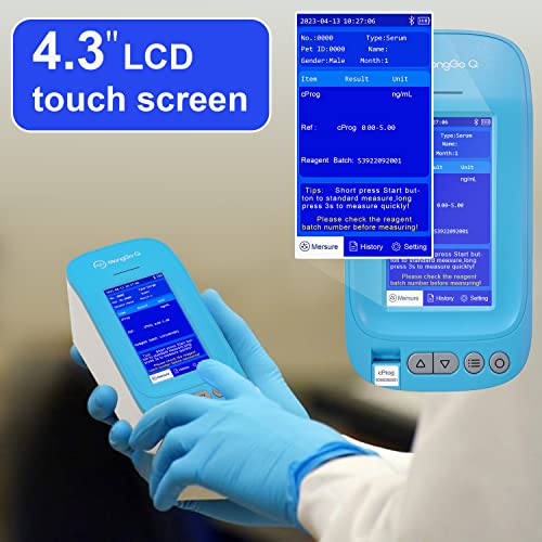 MONGGO Q Progesterone Thyroxine Machine for Dogs, 20Pcs Test Cards Includes Progesterone & Thyroxine Test, Dog Ovulation Detector Canine Ovulation Test for Cats Dogs Pregnancy Planning Mating Testing