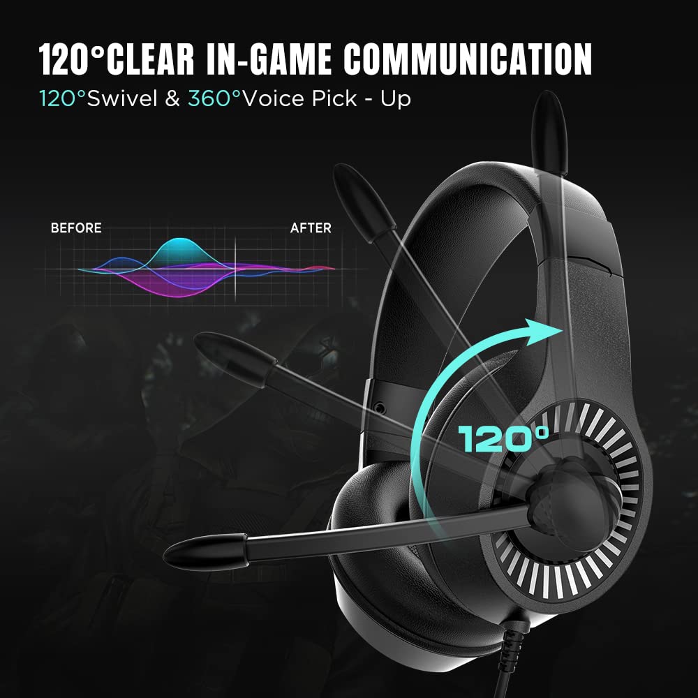 JAKO Gaming Headset, Headset with Noise Cancelling Microphone-Gaming Headphones for Xbox Series X, Xbox Series S, Xbox One, PS5, PS4, Mobile & PC with 3.5mm Jack (Black)