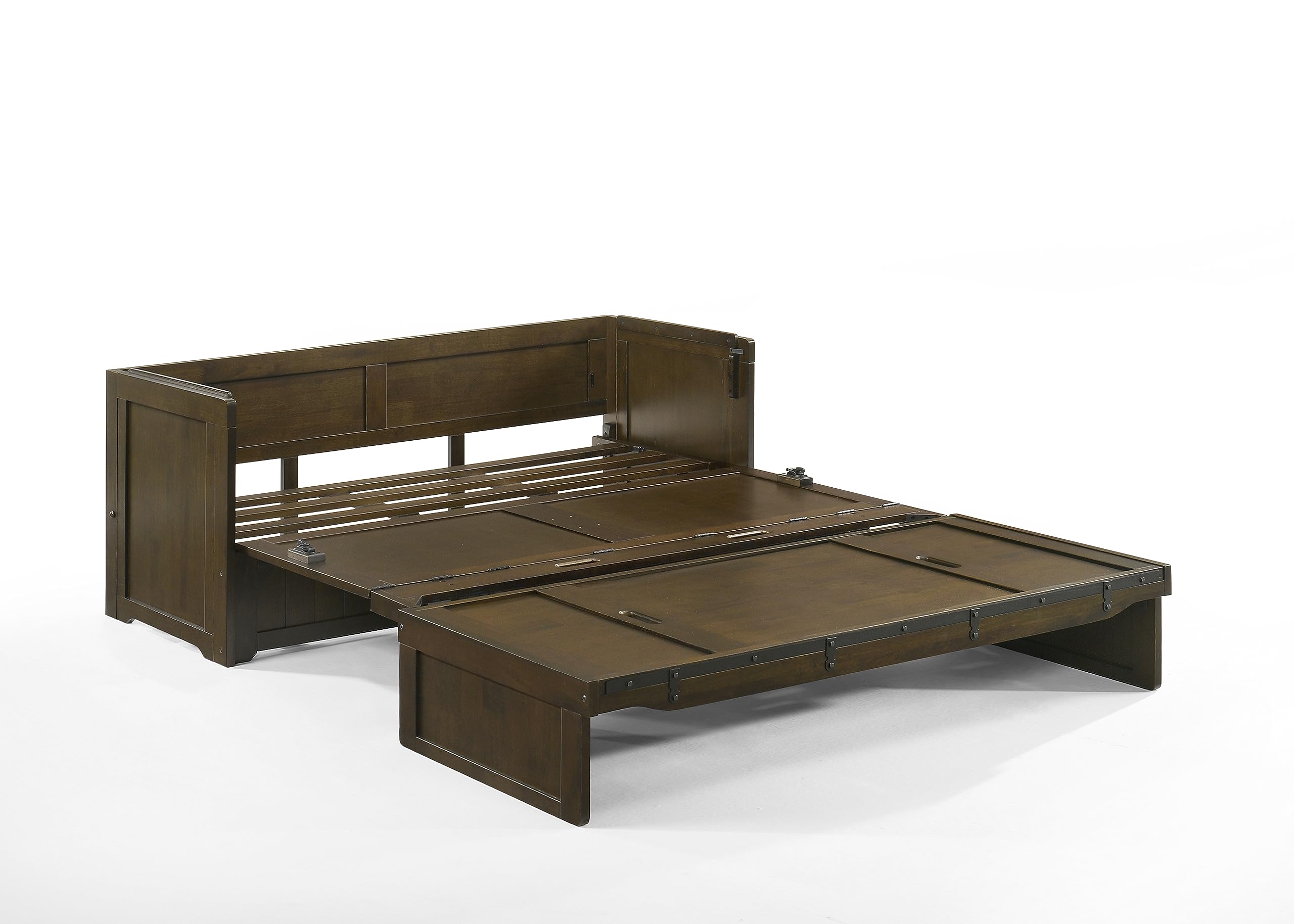 Night & Day Furniture Murphy Cube Cabinet Bed (Rustic Brown w/Ranchero Hardware, Queen Pre-Assembled)