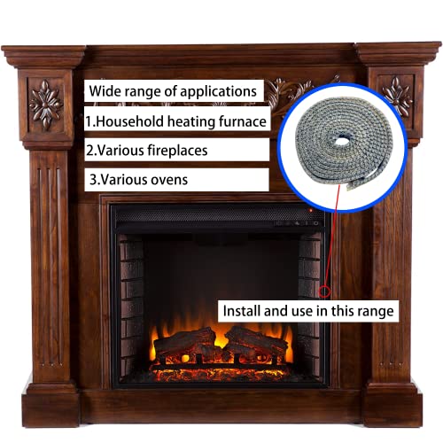 Stove and Fireplace Replacement Gasket Tape, High Temperature Fiberglass Flat Gasket Tape ,Self Adhesive Flat Gasket for Woodburning Coal Stoves Smokers (1" Width 78" Length)