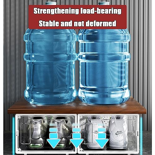 SYGSZF Clear Plastic Shoe Storage Boxes, Foldable Shoe Cabinet,Space Saving Acrylic Shoe Organizer with Magnetic Door,Stackable Large Shoe Stand,Multifunctional Sneaker Storage Show Boxes