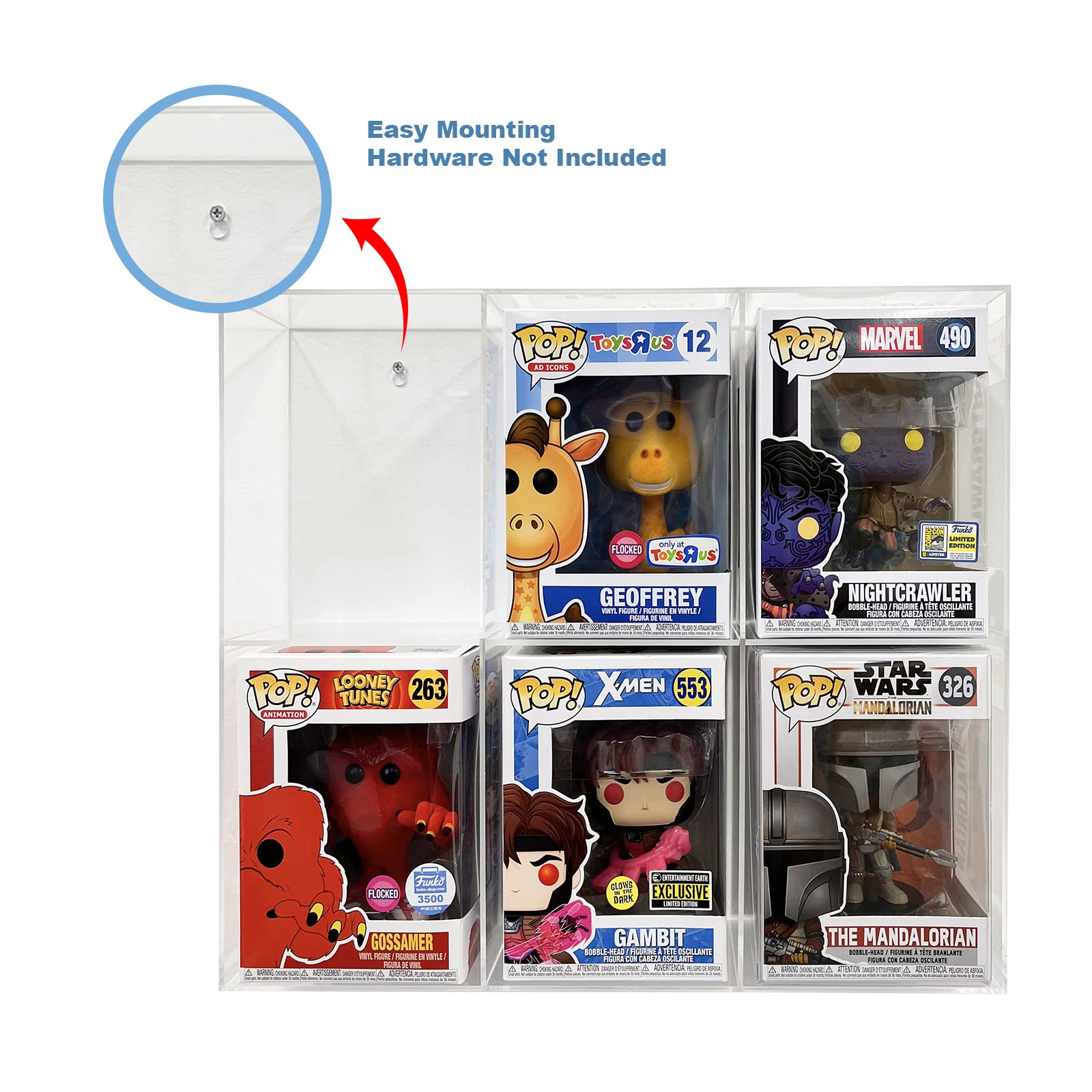 JDS Toy Store Shelf for Pop Display, Ultra-Clear Acrylic Display Case Providing A Beautiful Display, Does Not Come with Screw and Pops