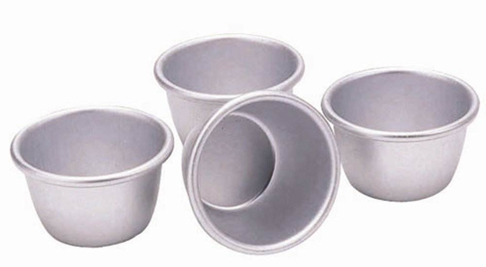 KitchenCraft Mini Pudding Moulds, Anodised Aluminium, 7.5 cm, Set of 4