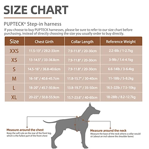 PUPTECK Adjustable Dog Harness Collar and Leash Set Step in No Pull Pet Harness for Small Medium Dogs Puppy and Cats Outdoor Walking Running, Soft Mesh Padded Reflective Vest Harnesses, Beige XXS
