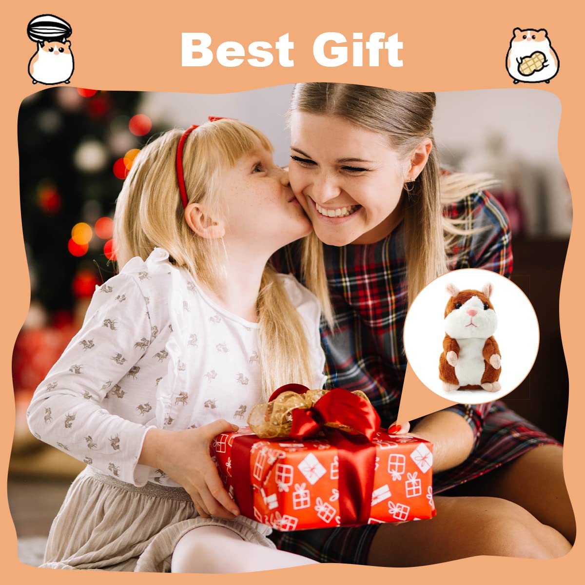 HeiYi Talking Hamster,Interactive Stuffed Plush Animal That Repeats What You Say - Perfect Fun Gift for Kids Ages 3+