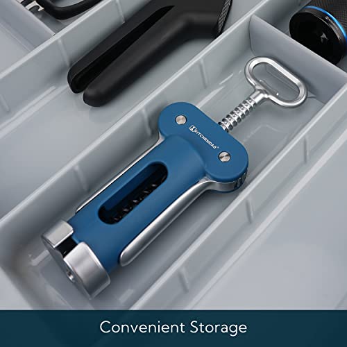KITCHENDAO 3 in 1 Wine Bottle Opener, Wing Corkscrew with Foil Cutter, Built-in Beer Bottle Opener, Multifunctional Wine Opener with Non-Stick Sharp Screw,Easy to Use, Sturdy Durable Manual Corkscrew