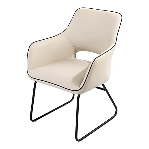 EviKoo Ergonomic Home Office Chair, Artificial Leather Office Desk Chair with Sponge Flling, Task Executive Chair Desk Chairs (Color : White,Transparent,Brown)