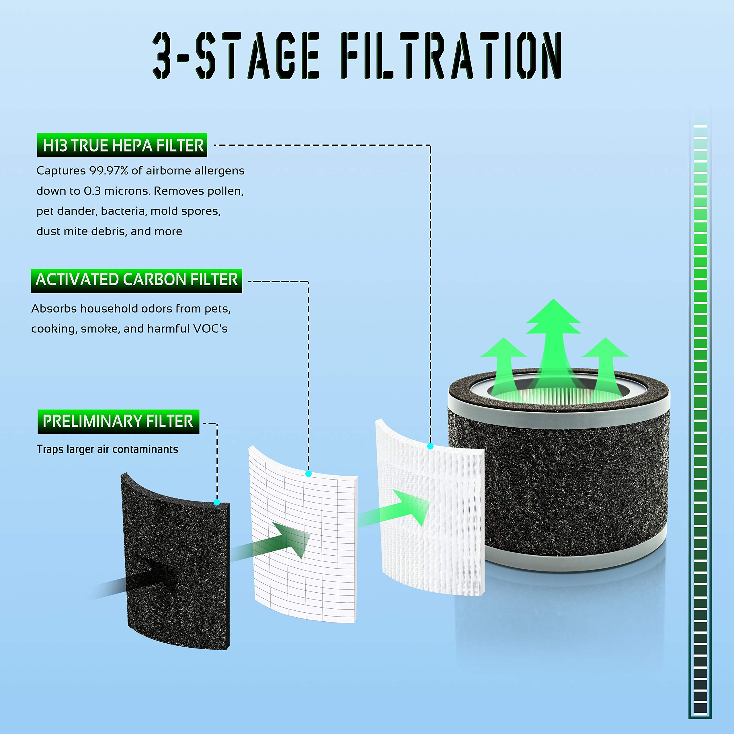 Flintar FLT4200 Premium H13 True HEPA Replacement L Filter, Compatible with GermGuardian Air Purifier Models AC4200 and AC4200W, Filter Size L, Part Number FLT4200 (1)