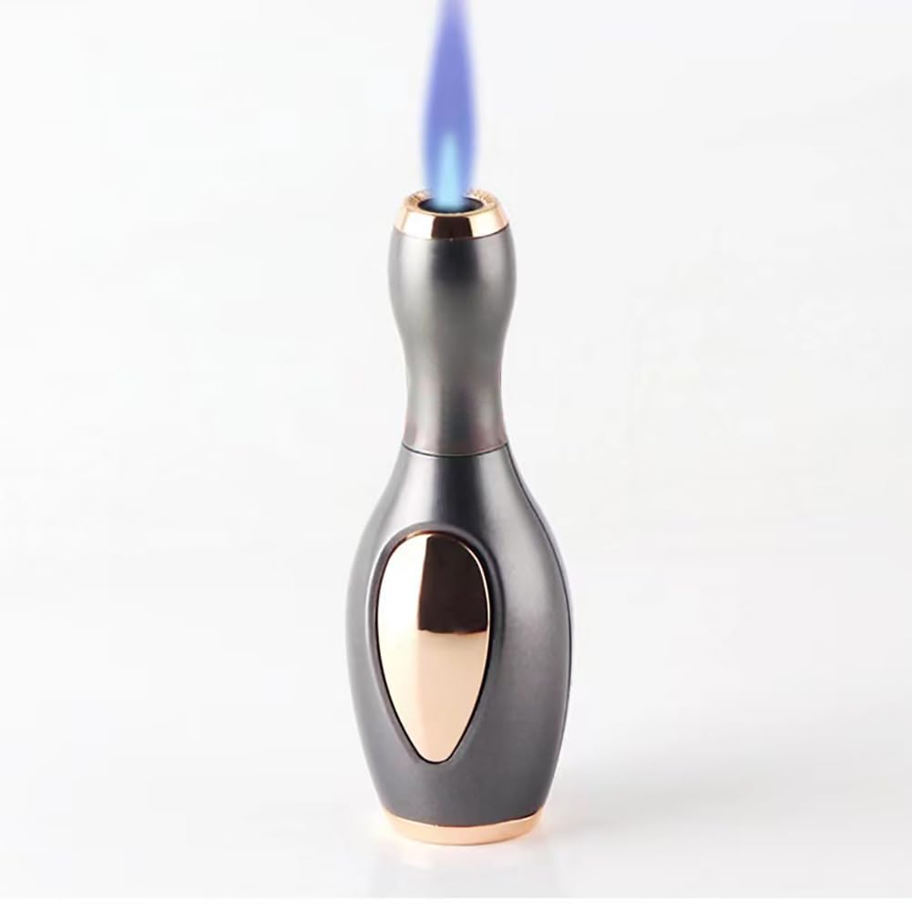 Jet Torch Lighter, Solar Beam Torch, Turbine Torcher, Windproof Adjustable Refillable Cool Lighter for Candle Camping BBQ Kitchen, Mens Gifts (Without Gas) (Black)