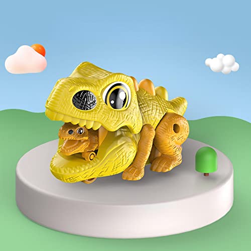 HWallone Dinosaur Catapult Truck Inertia Glide Catapult Dinosaur Car Simulation Modeling Educational Toy Dinosaur Catapult - Yellow (OPP Bag)