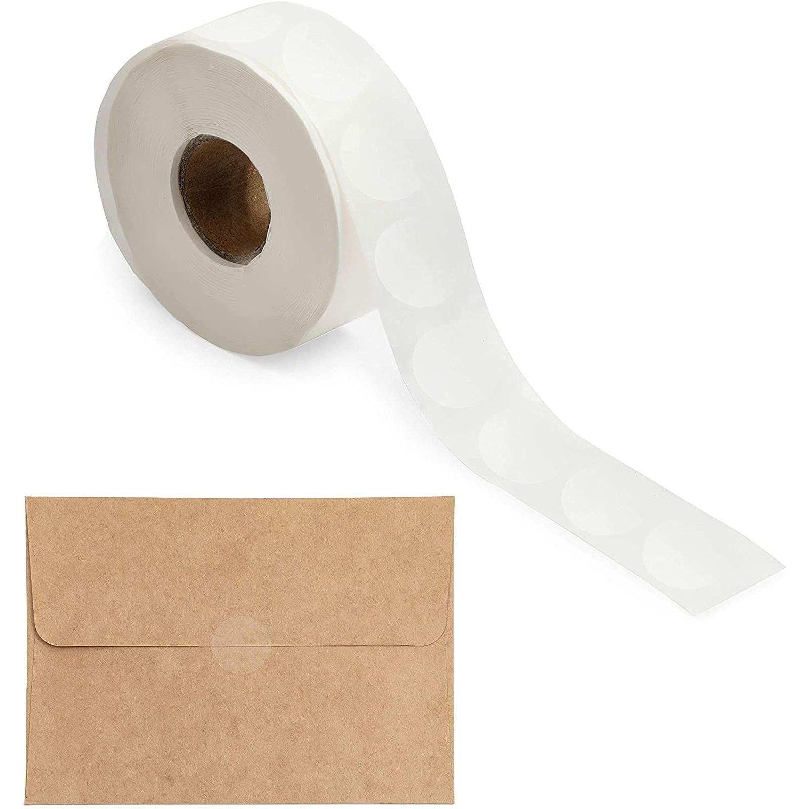Envelope Seals, Clear Mailing Labels, Round Stickers Roll (1 Inch, 2000 Pieces)