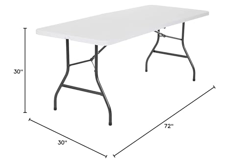 Edtian Folding 6ft Outdoor and Indoor Foldable Ideal for Camping and Picnic, Portable and Easy to Set Up, Perfect as a Card Craft Table, White