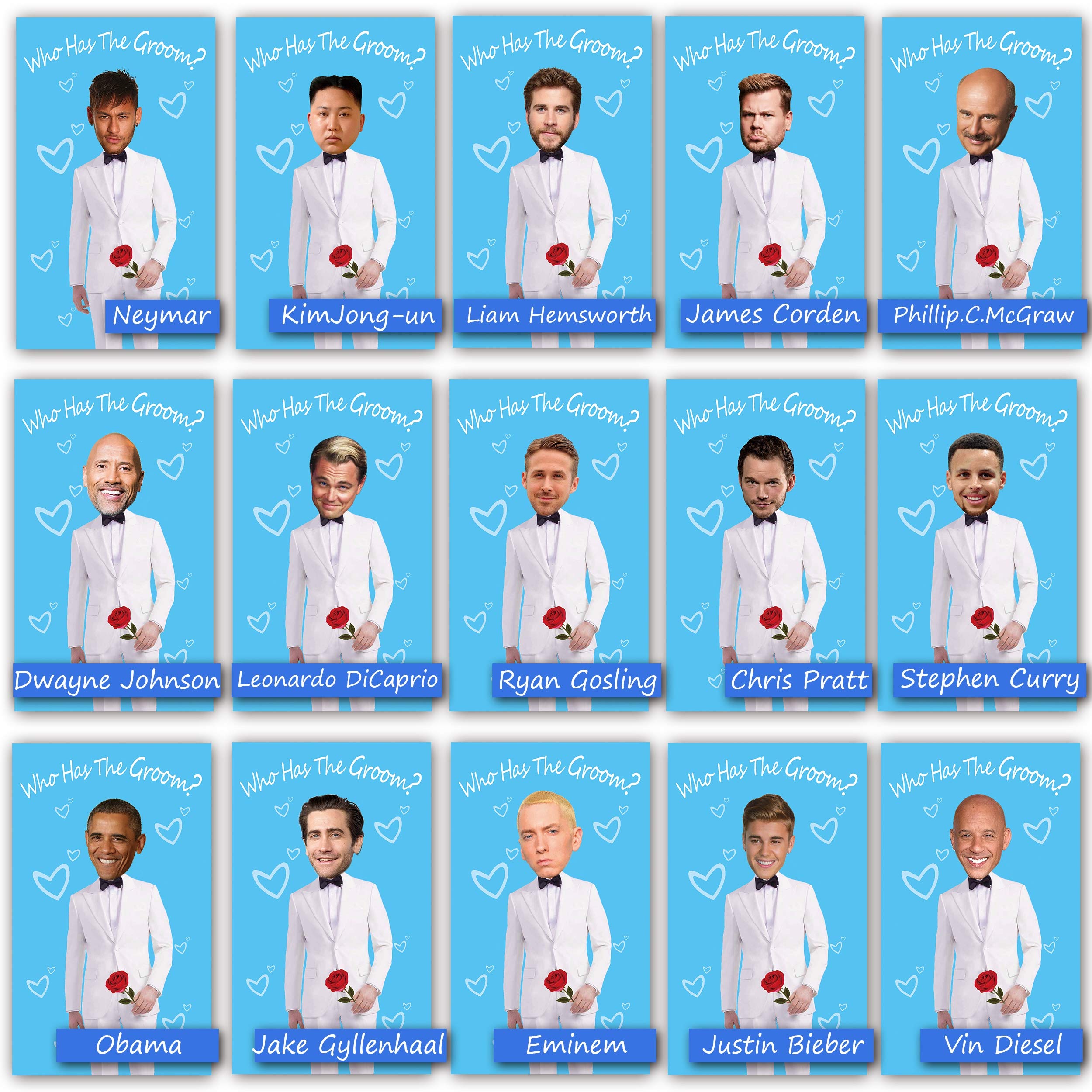 ukebobo Bridal Shower Games - Scratch Off Bridal Shower Game.Funny Bachelorette Party Games - Who Has The Groom - 33 Sheets Blue