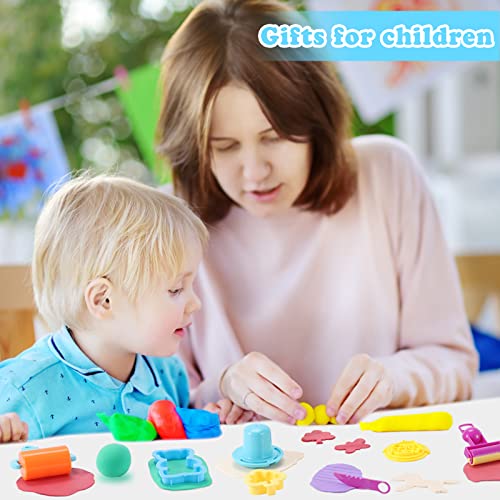 Oun Nana Playdough Tools 37 PCS Play Dough Tools Set for Kids, Playdough Accessories Various Shape Animal Molds, Playdough Cutters and Rollers(Random Color)