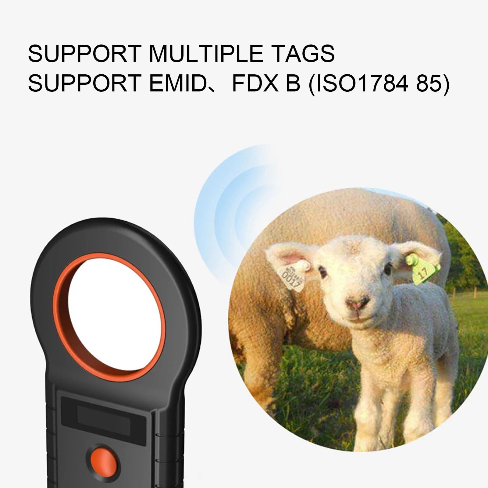 Pet Microchip Reader, 134.2Khz 125Khz Portable Pet Chip Scanner with 0.91in OLED Display, FDX B EMID Rechargeable Animal ID Tag Scanner for Dog Pet Cat Pig
