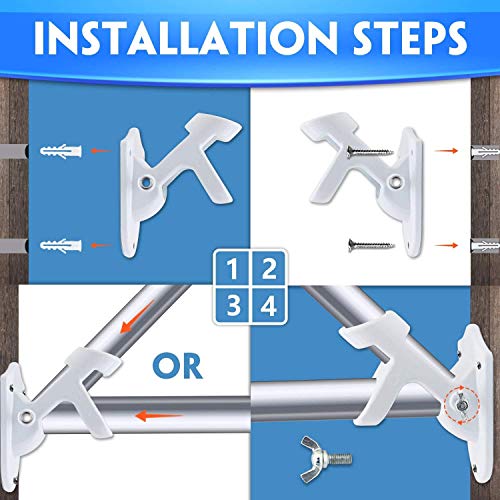 HOOPLE Flag Pole Holder for Outside House, Flag Holder, Flag Holders for Outside, Heavy Duty Flag Pole Mounting Bracket, Flag Bracket, Aluminum Rust Free Coated, Stainless Hardware 1" Diameter (White)