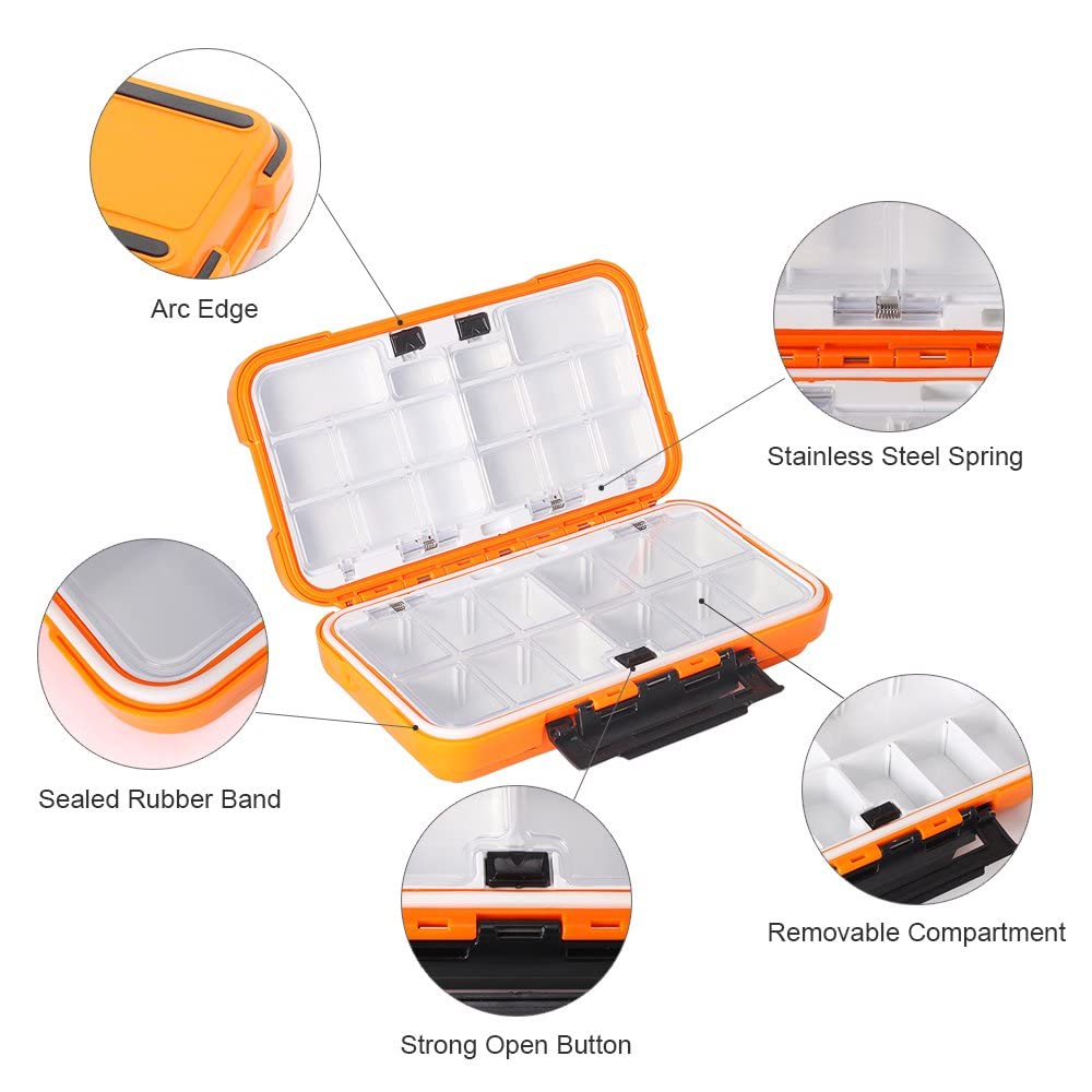HERCULES Fishing Storage Plastic Tackle Box Lure Storage Box with Removable Dividers
