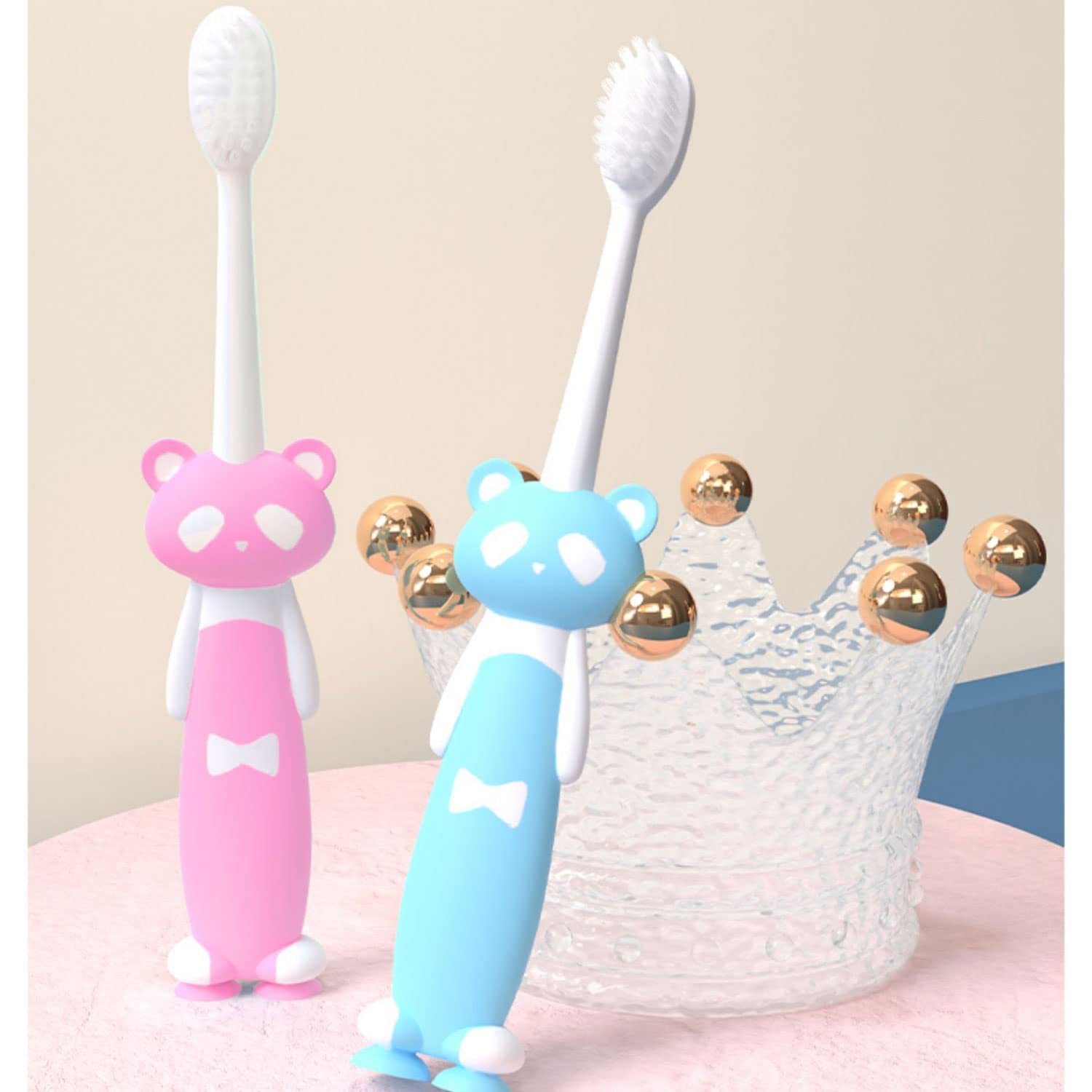 HOGREL Toothbrush for Kids with Dust Covers, Suction Cup for Fun & Easy Storage Kids Toothbrushes, Soft Bristle Toothbrushes for Kids[8 Pack]