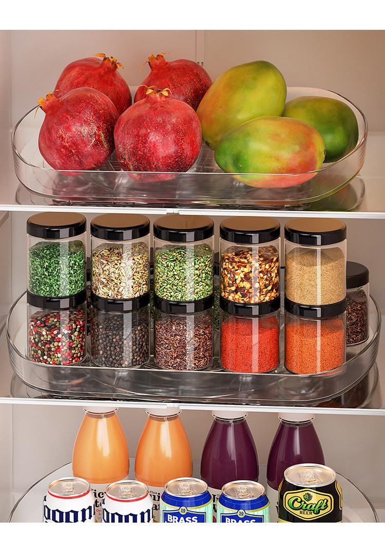 EdenEdges Lazy Susan for Refrigerator, Rectangular Turntable Organizer for Refrigerator (Medium)
