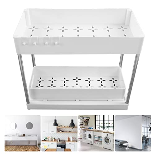 Otufan Under Sink Countertop Organizer, Abs Pull-Out Single-Layer Under Sink Countertop Organizer Storage Organizer for Kitchen Bathroom Cosmetic Storage(#2)